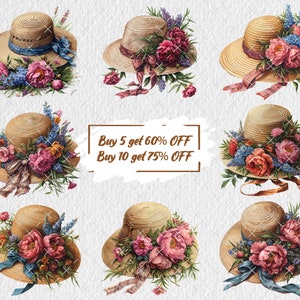Hats Watercolor Clipart Bundle, PNG Hat Images, Fashionable Graphics ...