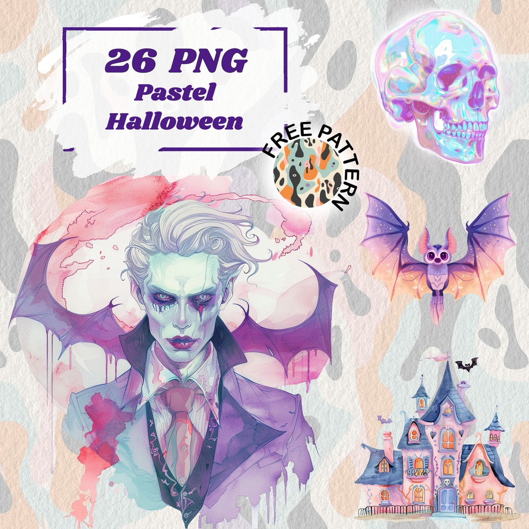 Pastel Halloween Clipart PNG, Transparent Background, Cute Halloween ...