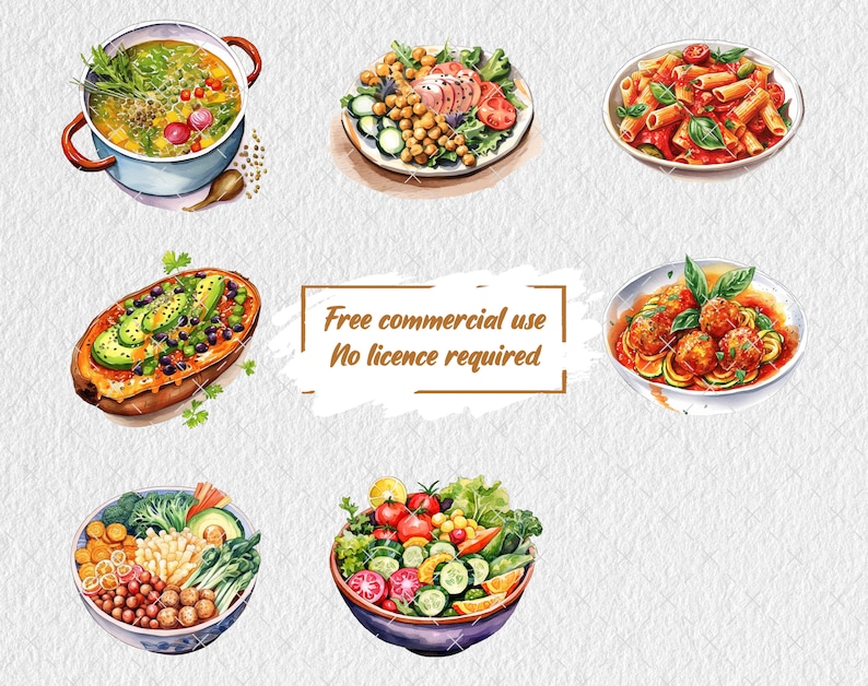 Watercolor Healthy Food Healthy Food PNG Food Clip Art - Etsy