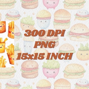 Watercolor Cute Food Kawaii Food Kawaii Clipart Watercolor Food PNG ...