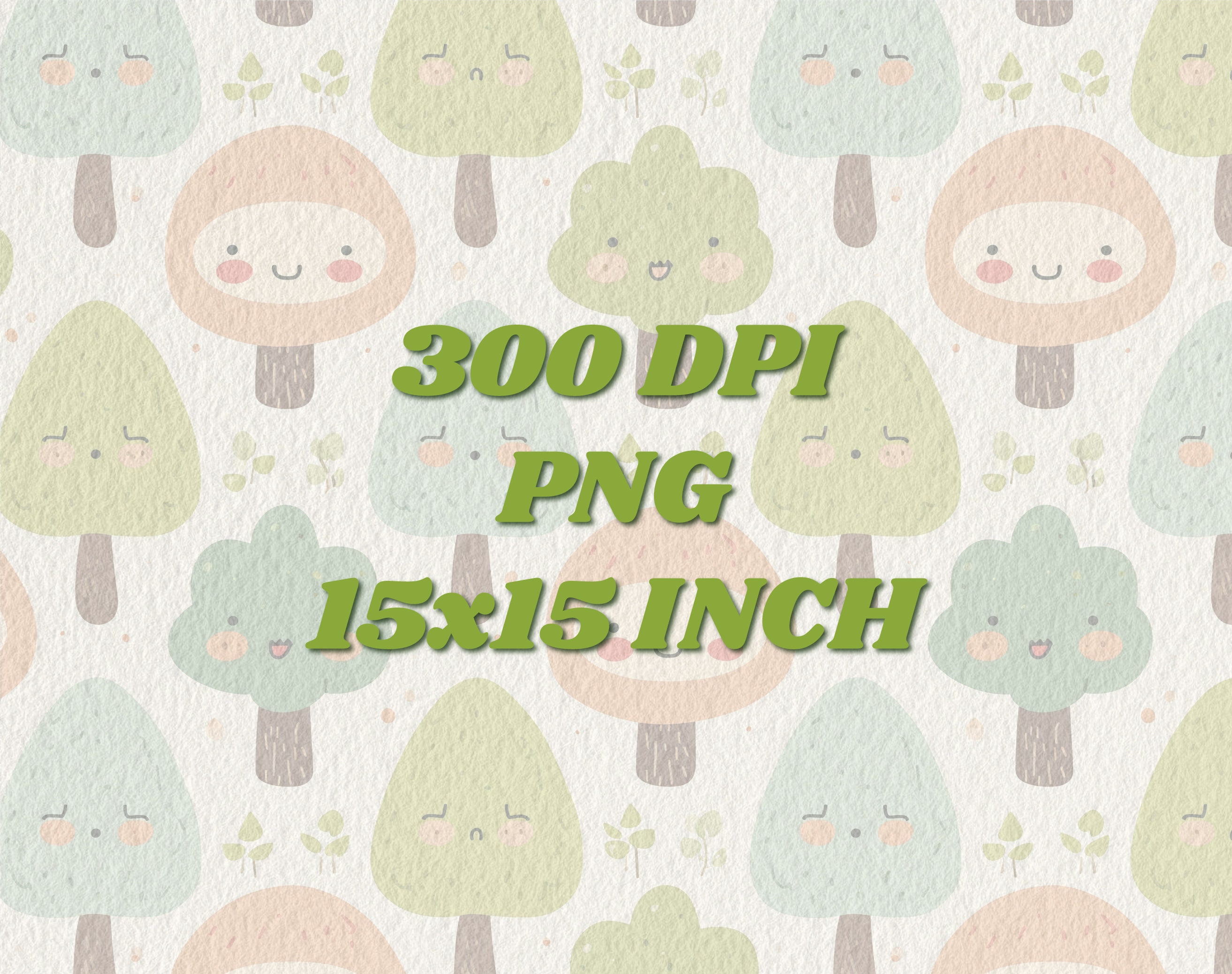 Cute Kawaii Trees Clipart, Cute Trees PNG Digital Download, Trees ...
