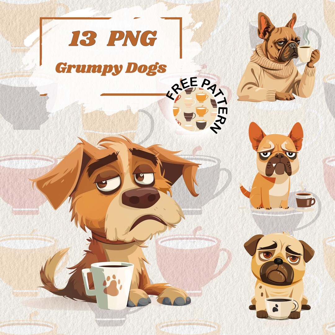 Grumpy Dogs Clipart PNG, Transparent Background, Cute Grumpy Dog ...