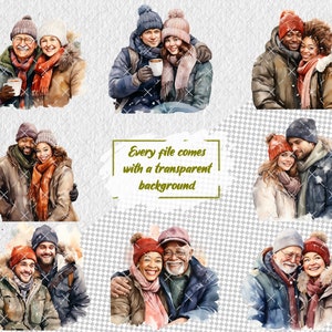 Winter Couple Clipart, Love Clip Art, Transparent Winter Graphics, Love ...