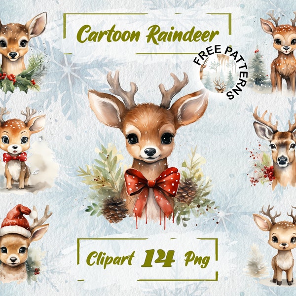 Reindeer Clipart - Etsy