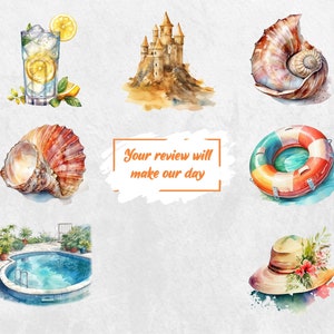 Beach Day Bundle Sea Clipart Summer Vacation PNG Swimming Clip Art PNG ...