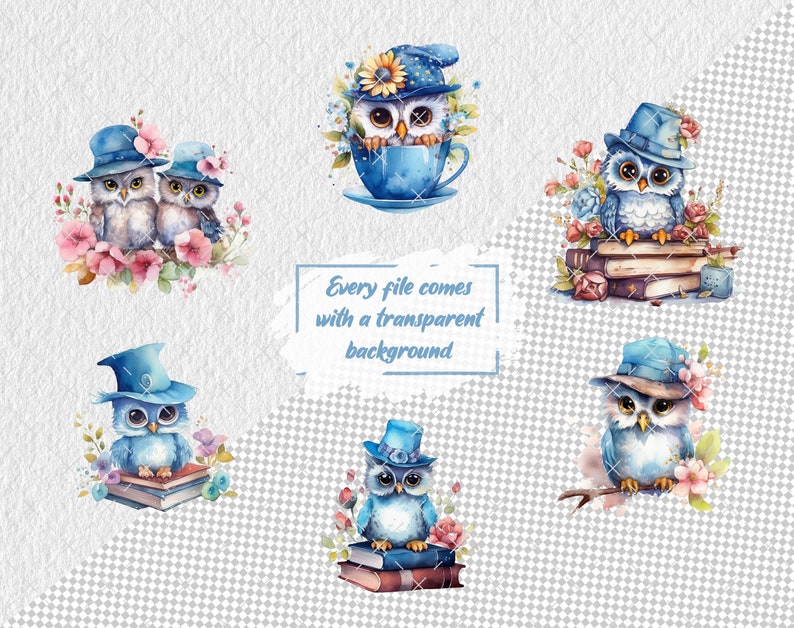 Sweet Baby Owls Bundle Cartoon Owl PNG Watercolor Owls - Etsy