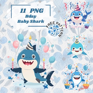Birthday Baby Shark Clipart PNG, Transparent Background, Cute Baby ...