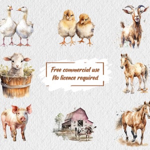 Farm Animals Clipart a Farm Clipart. Watercolor Farm Animals PNG ...