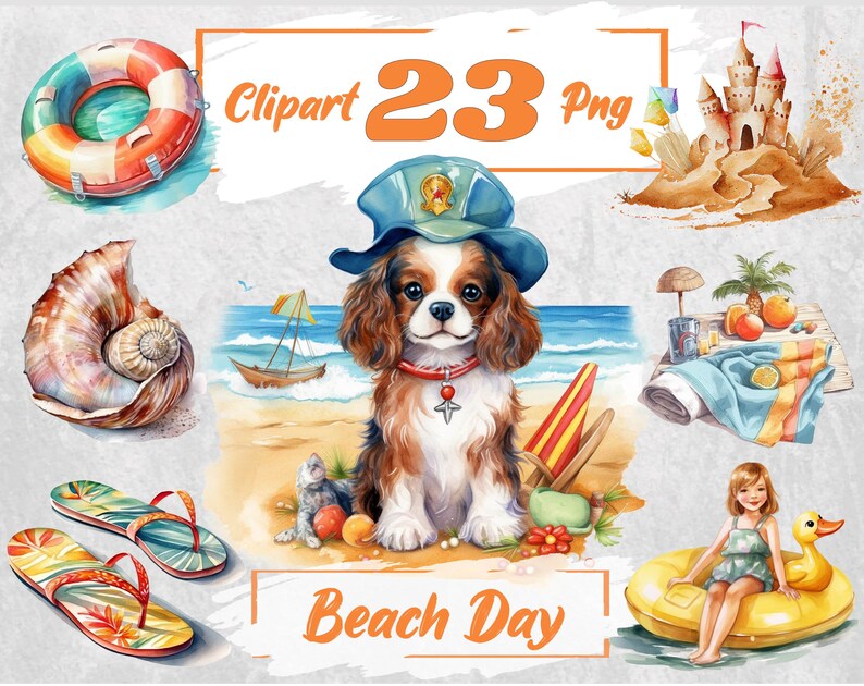Beach Day Bundle Sea Clipart Summer Vacation PNG Swimming - Etsy