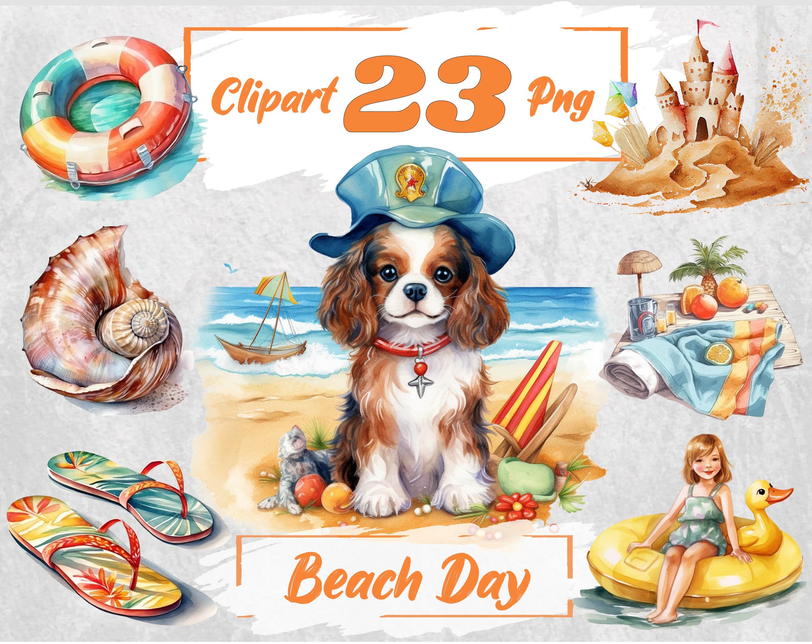 Beach Day Bundle Sea Clipart Summer Vacation PNG Swimming Clip - Etsy
