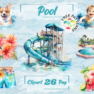 Watercolor Pool Clipart Pool Float Clipart Pool PNG Summer Clipart ...