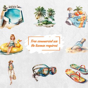 Beach Day Bundle Sea Clipart Summer Vacation PNG Swimming Clip Art PNG ...