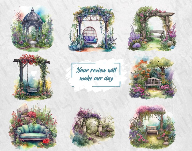 Watercolor Secret Garden Clipart Fantasy Garden Secret Corner Bundle ...