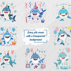 Birthday Baby Shark Clipart PNG, Transparent Background, Cute Baby ...