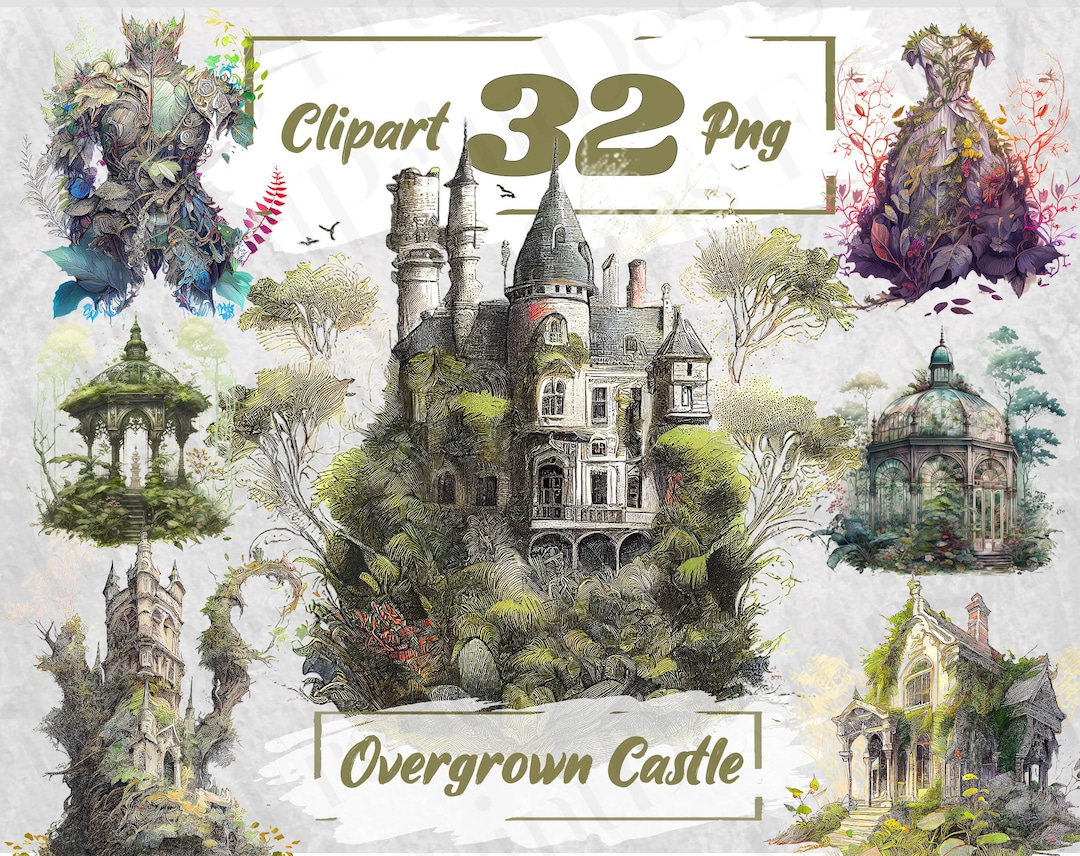 Overgrown Castle PNG Bundle Fantasy Clipart Fairytale Clipart - Etsy