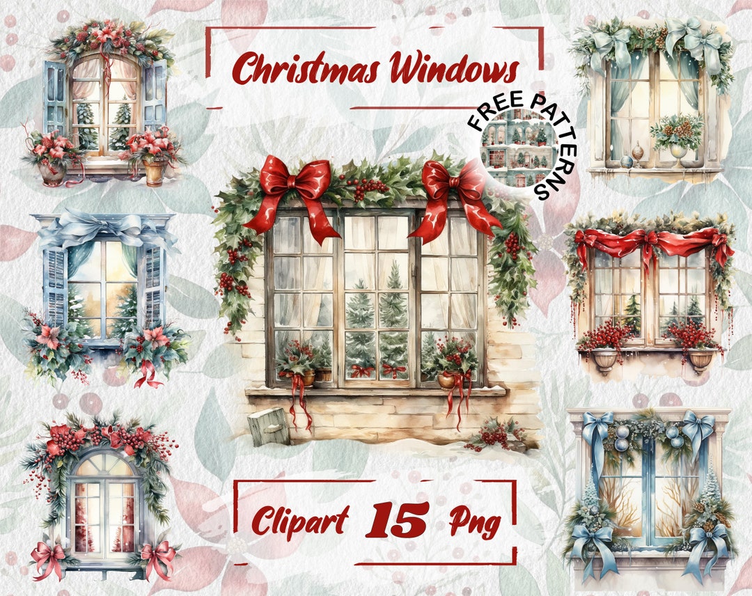 Christmas Window Clipart, Xmas Decor PNG, Winter Holidays, Window ...