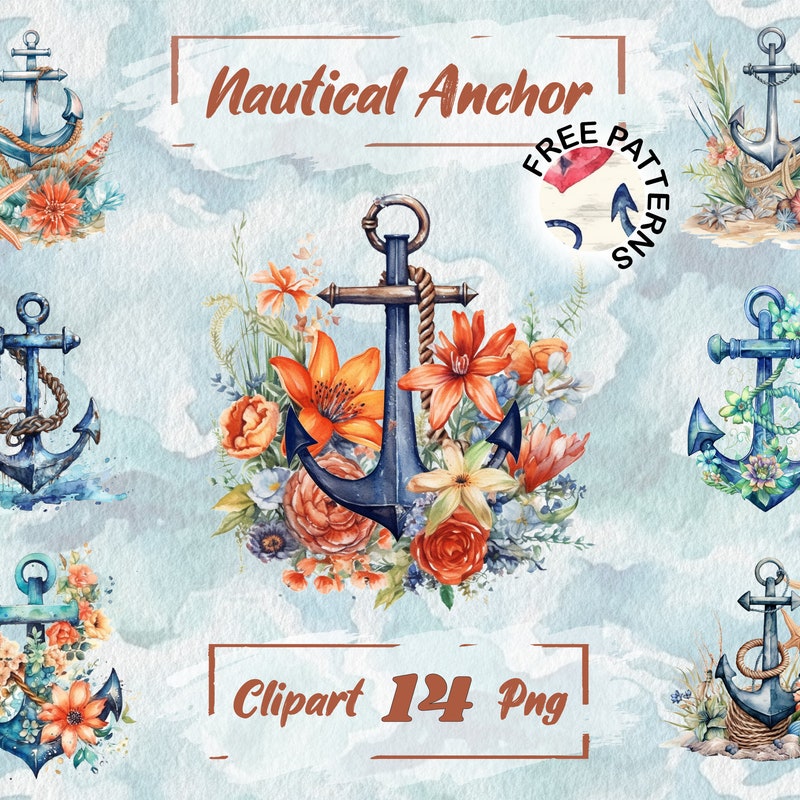 Watercolor Anchor - Etsy