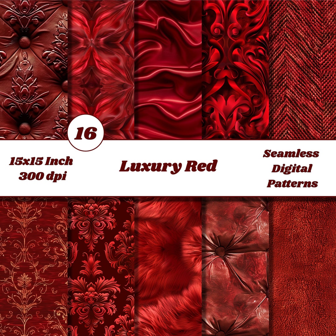 Luxury Red Seamless Pattern - Elegant Red Designs, Red Art, Luxurious ...