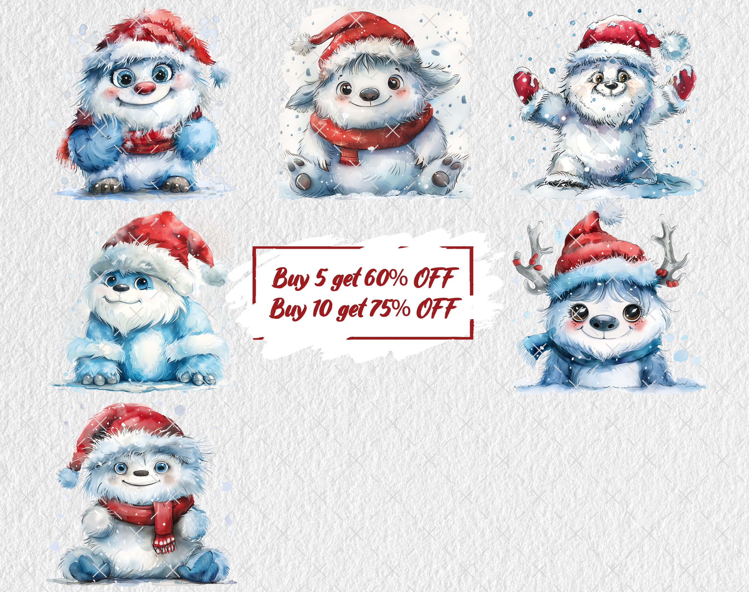 Christmas Cute Yeti Clipart PNG, Festive Yeti Graphic, Holiday Monster ...
