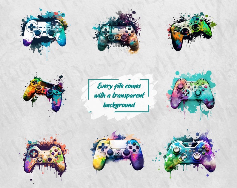 Game Controller Clipart Gamer PNG Bundle Gaming Bundle Game - Etsy UK