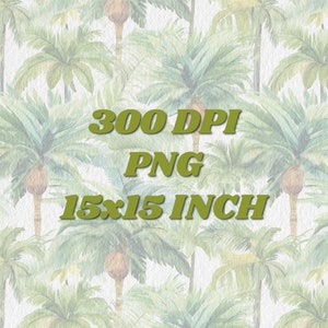 Coconut Palm Trees Clipart, Watercolor Clipart, Watercolor Palm Leaves ...