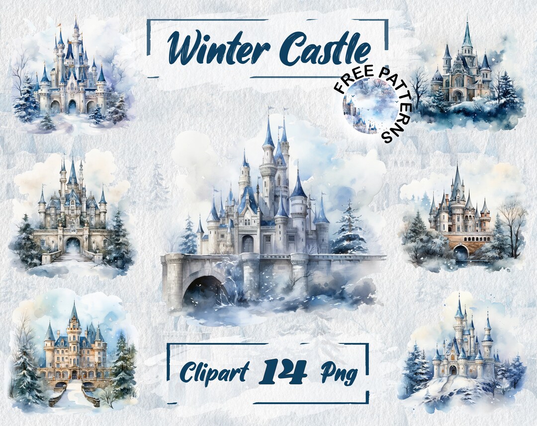 Winter Castle Clipart, Winter Transparent PNG, Winter Landscape Clipart ...