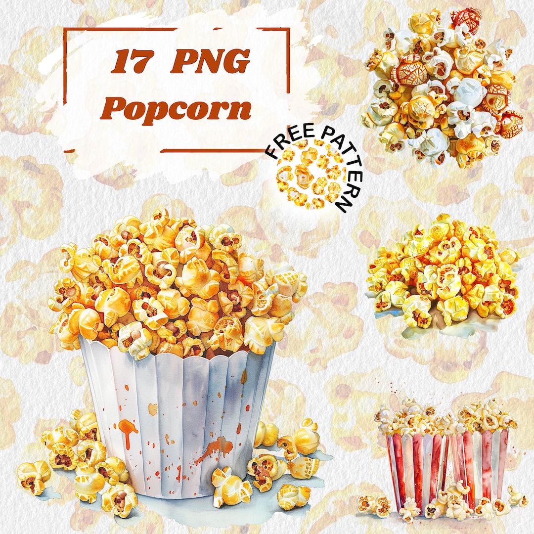 Popcorn Clipart PNG, Transparent Background, Snack Graphics, Movie ...