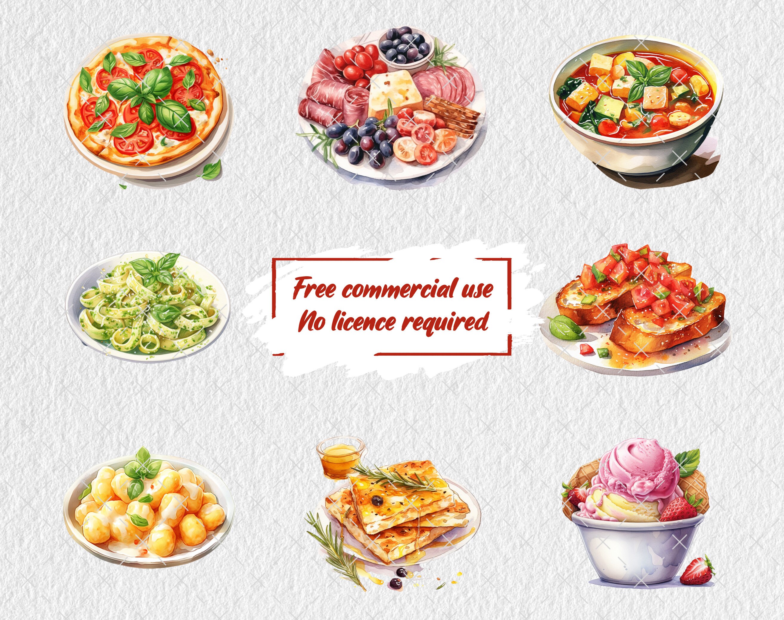 Watercolor Italian Food Pasta Clipart PNG Watercolor Noodles - Etsy