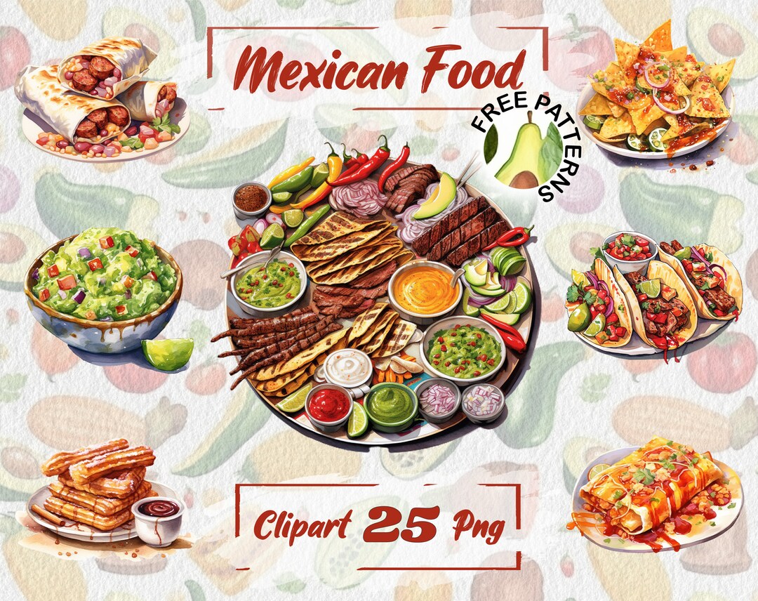 Watercolor Mexican Food Mexican Food Clipart Mexican Restaurant PNG ...
