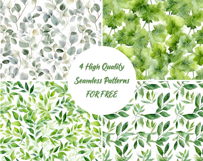 Watercolor Leaves and Branches Leaf Clipart PNG Eucalyptus - Etsy