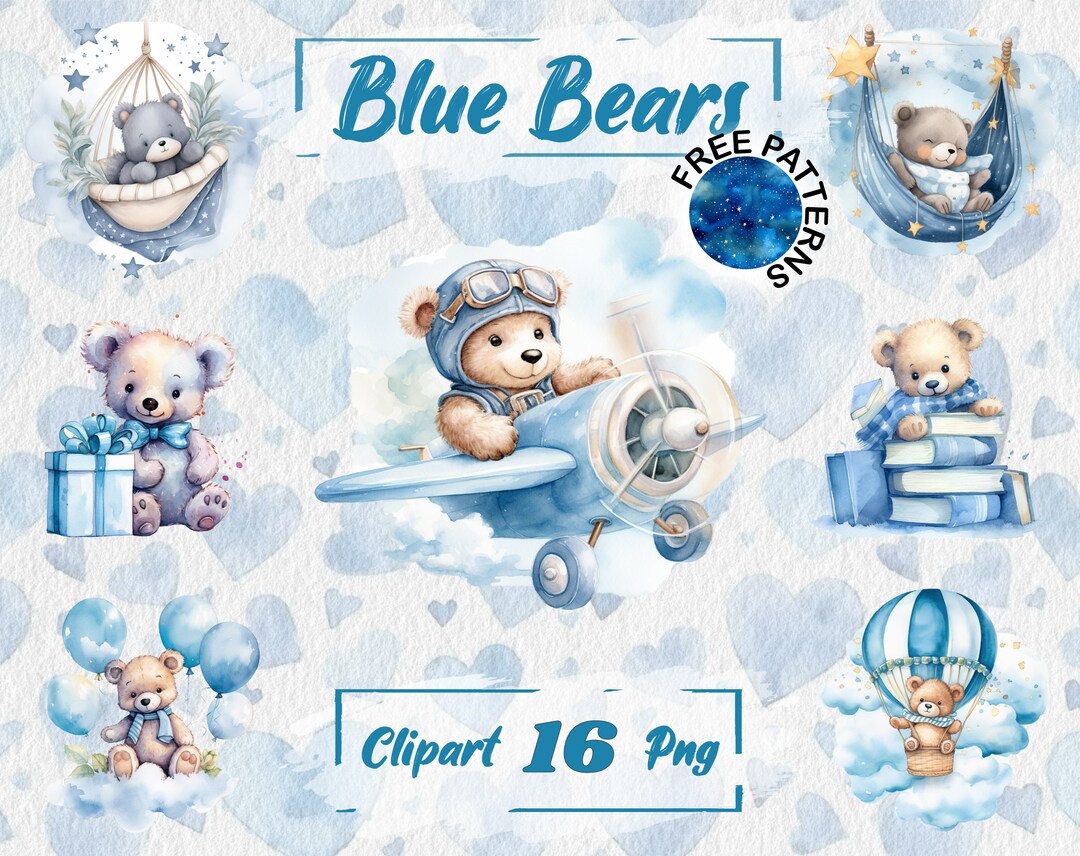 Watercolor Baby Bears Bear Clipart Watercolor Bears Png Cute Animals ...