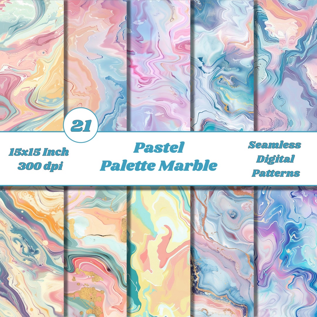 Pastel Palette Marble Seamless Pattern Soft Marble Design, Pastel Art ...