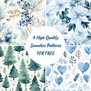 Winter Landscapes Clipart, Watercolor Winter Wonderscapes, Transparent ...