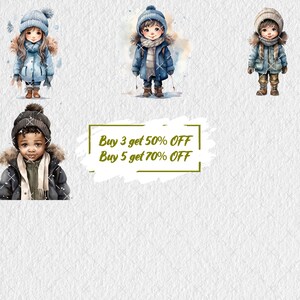 Cute Winter Kids, Children Clipart PNG, Christmas Clipart, Cute Clipart ...