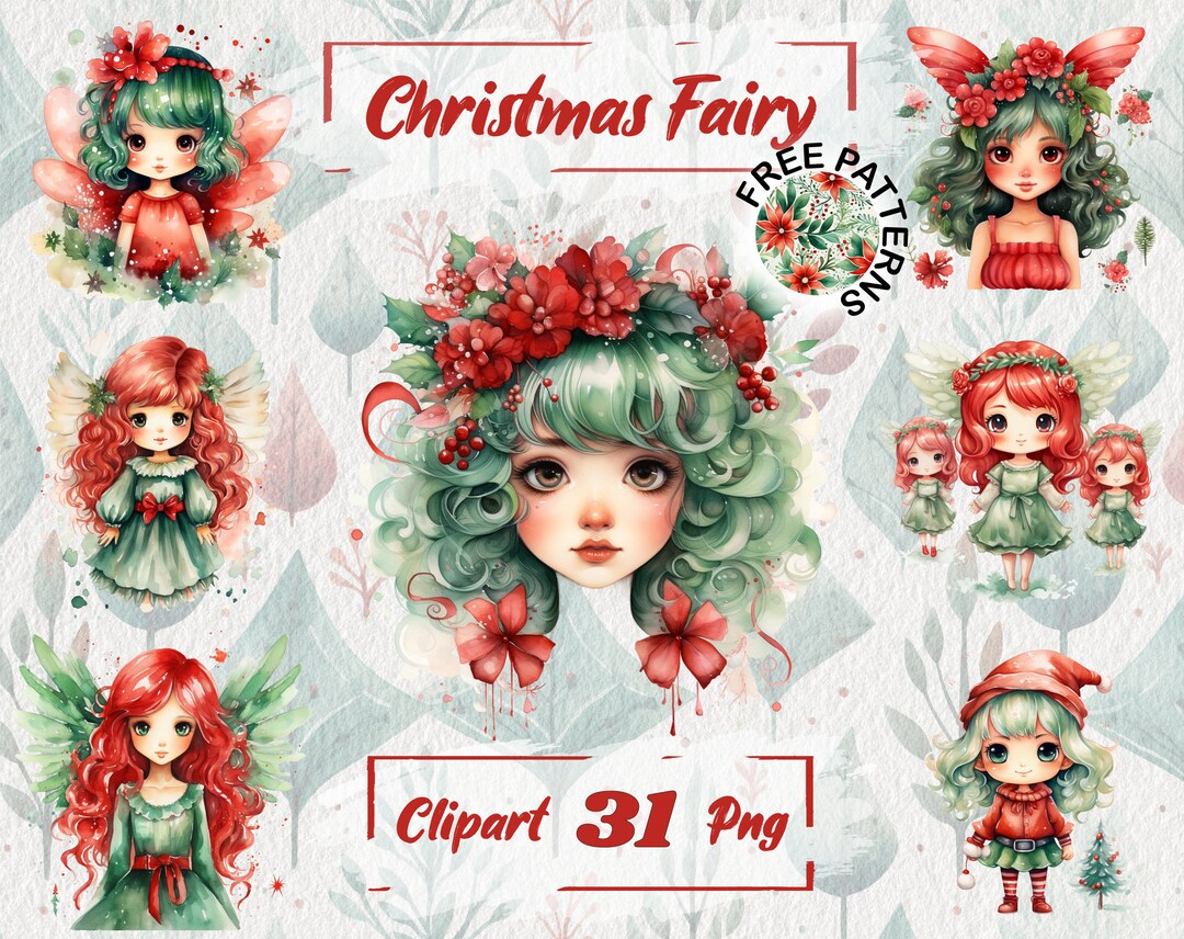 Christmas Fairy Clipart, Holiday Clipart, Fairy Clipart PNG, Christmas ...