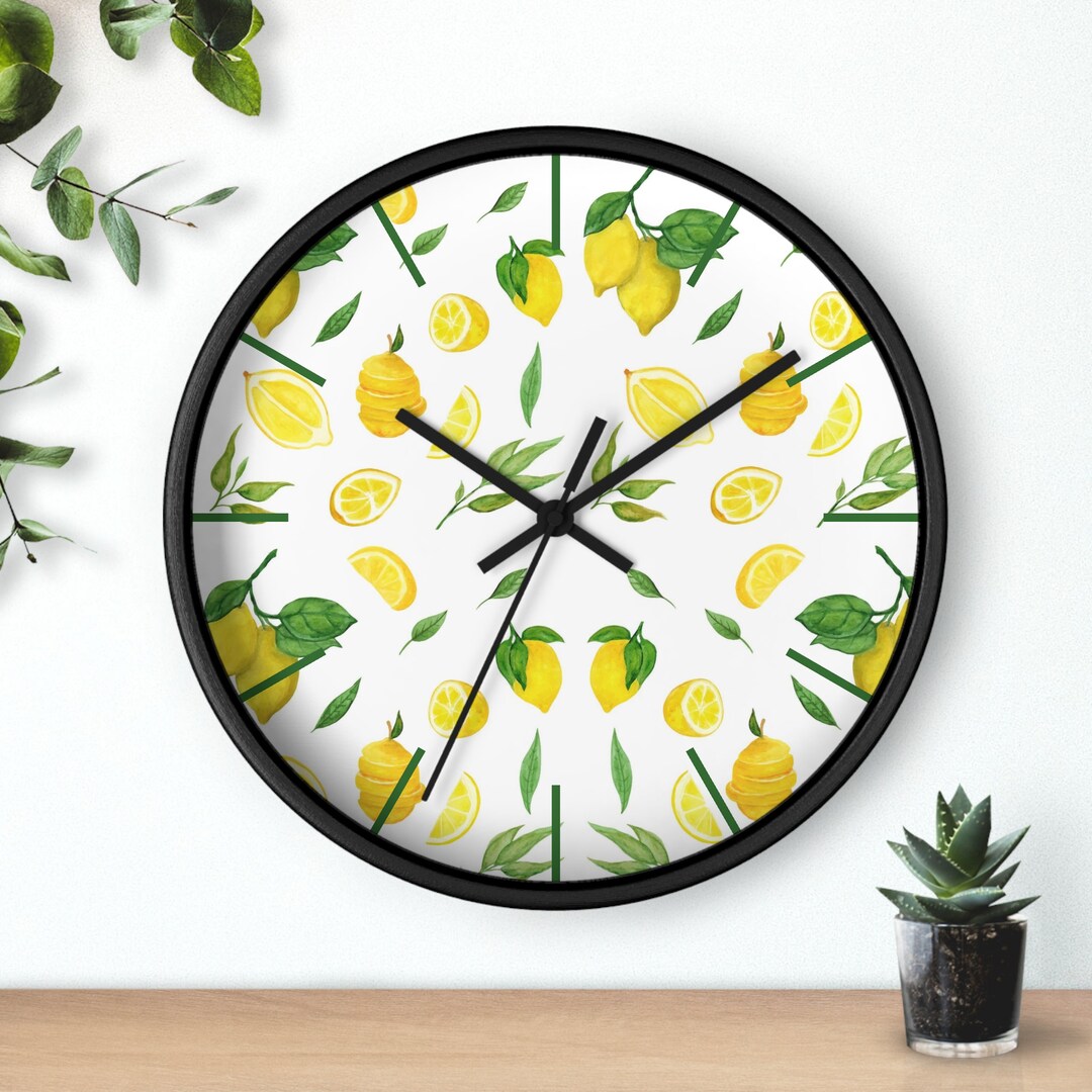 Farmhouse Lemons Clock, Summertime Clock, Lemon Decor Clock, Italy ...