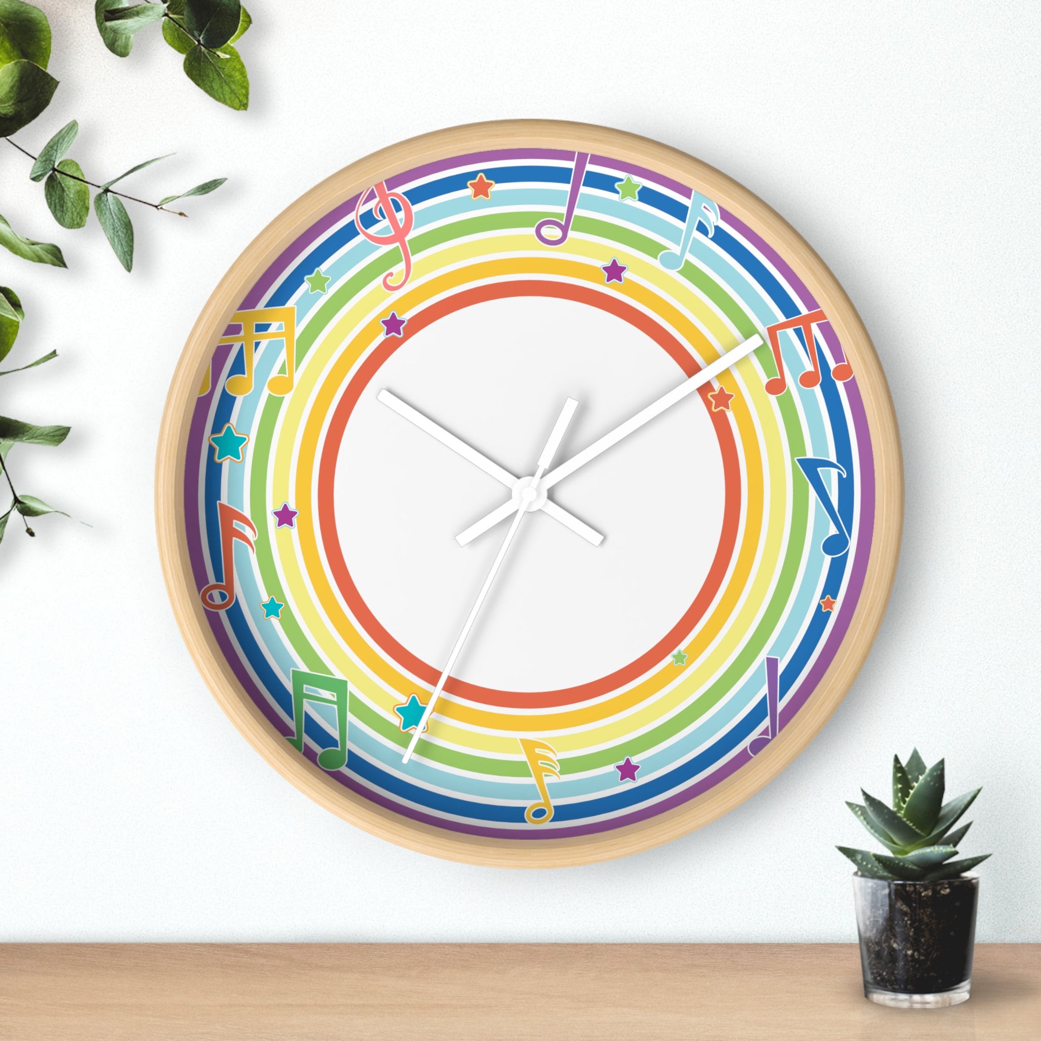 Round Music Wall Clock Music Symbols Clock Gift for - Etsy