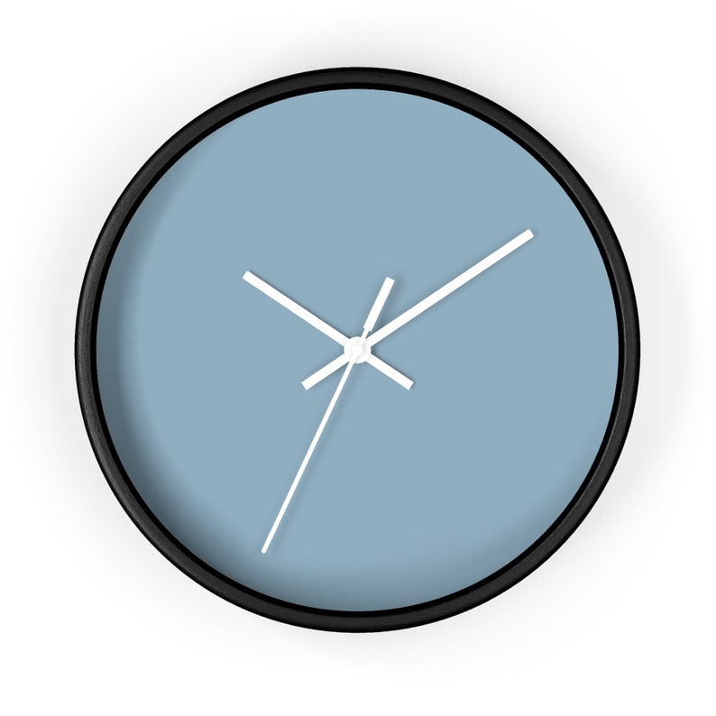 Dusky Blue Wall Clock, Pastel Carolina Blue Wall Decor, Minimalist ...