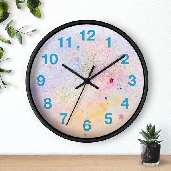 Pink Glitter Clock - Etsy