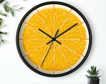 Orange Fruit Wall Clock - Etsy