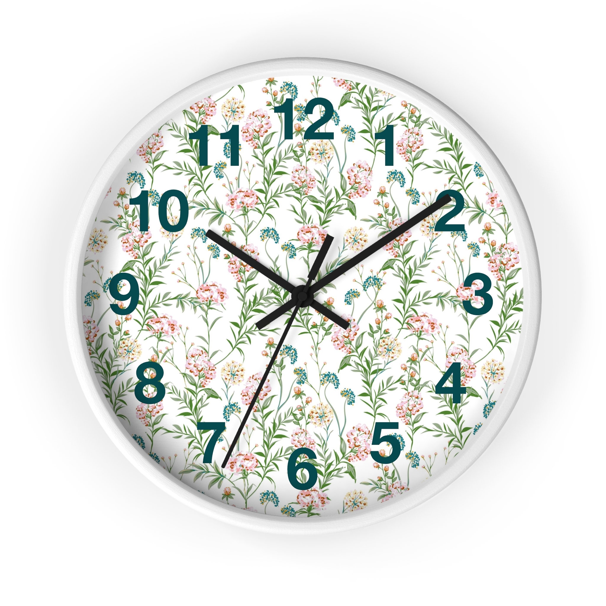 Farm House Floral Wall Clock Retro Floral Wall Clock - Etsy