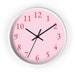 Pink Simple Wall Clock, Large Pink Clock With Red Numbers, Simple and ...