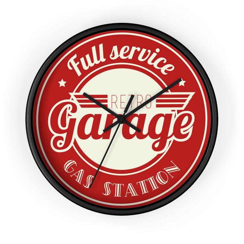Old School Garage Wall Clock, Vintage Style Garage Décor Clock ...