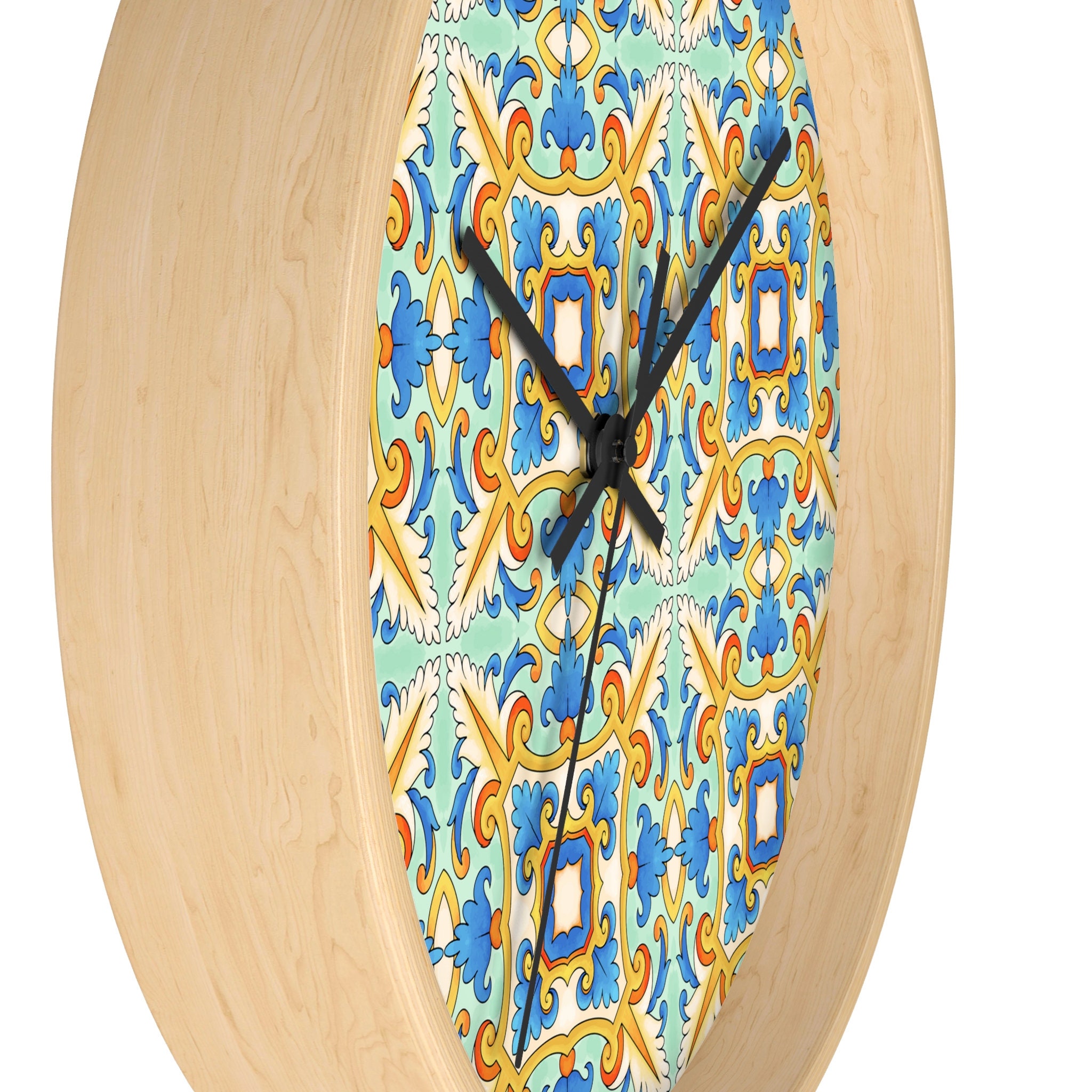 Italian Style Round Wall Clock, Kitchen Clock, Beach House, Beach Decor ...