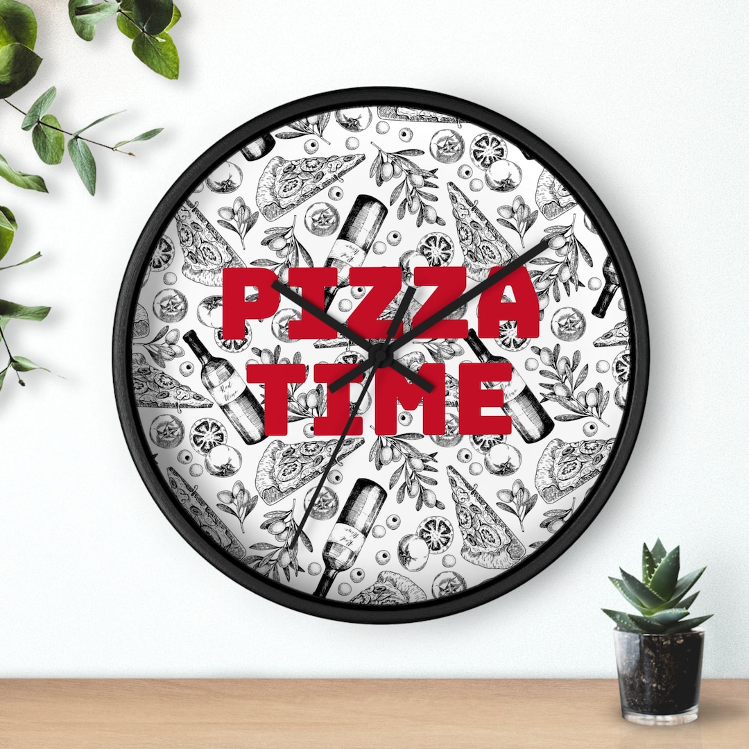 Pizza Time Wall Clock, Food Clock, Large Wall Clock, Home Décor Clock ...