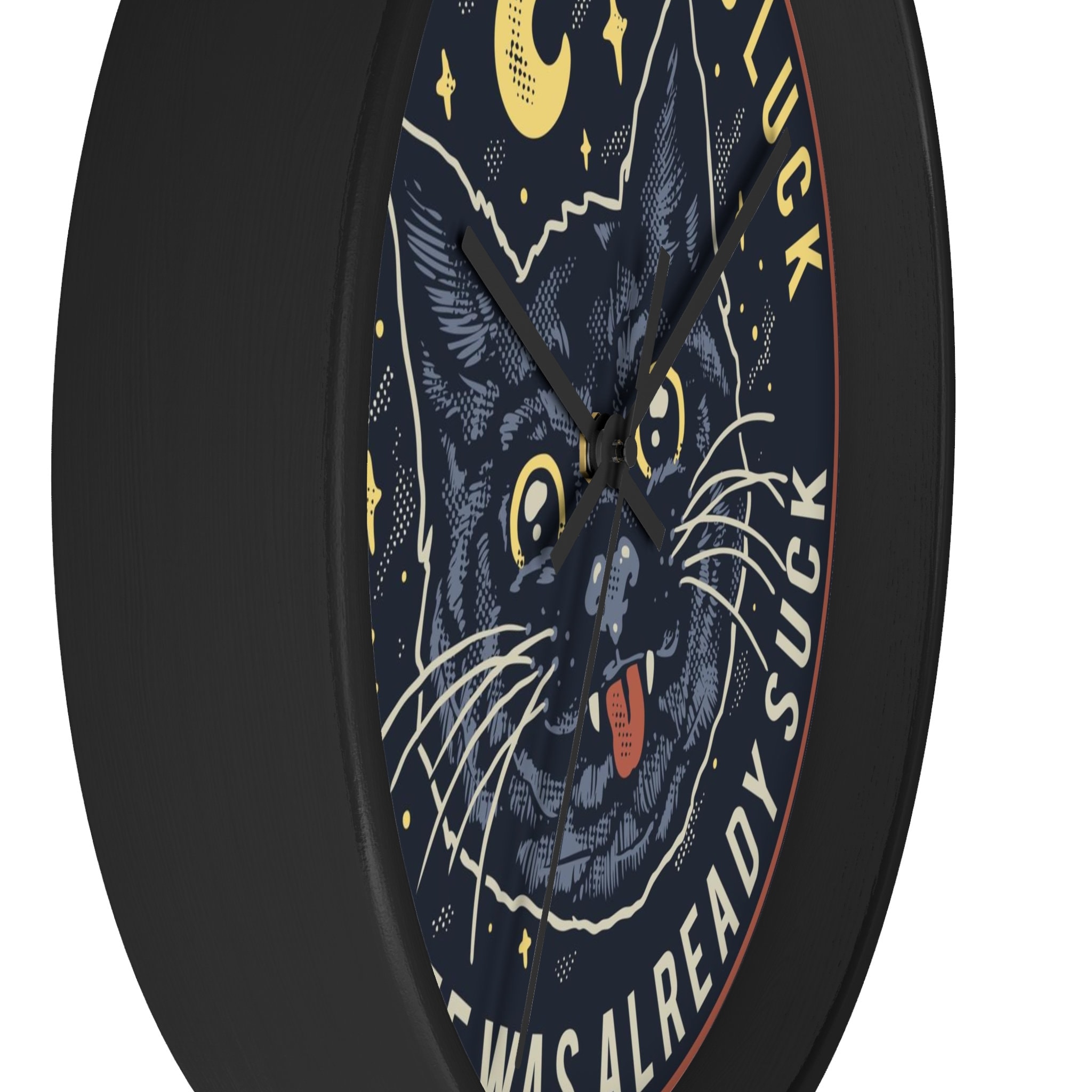 Retro Black Cat Wall Clock, Mid Century Style Atomic Cat 50s Decor, 1950s Vintage Style Living ...