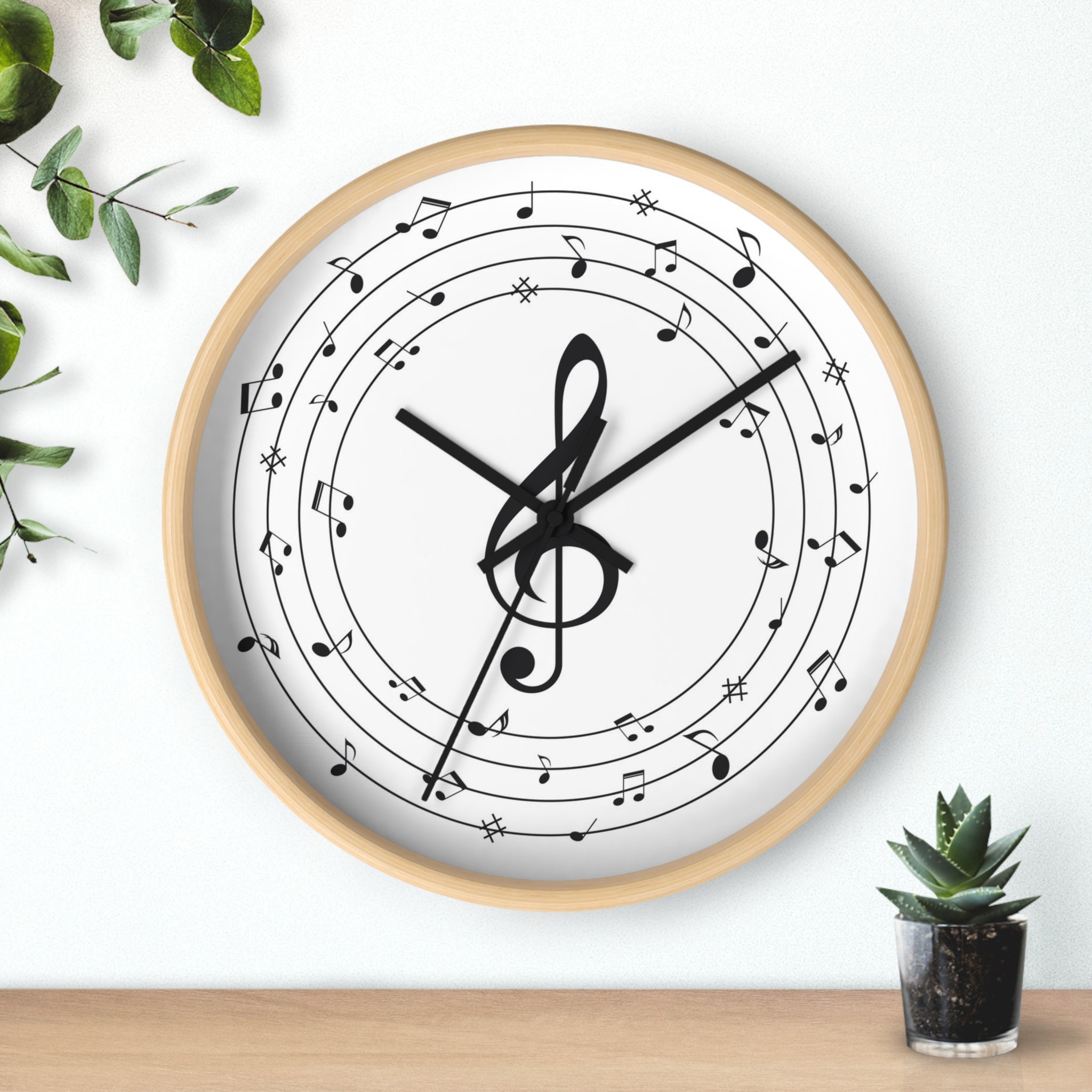 MUSIC Notes Wall Clock Musical Notes Clock Gift for Music - Etsy