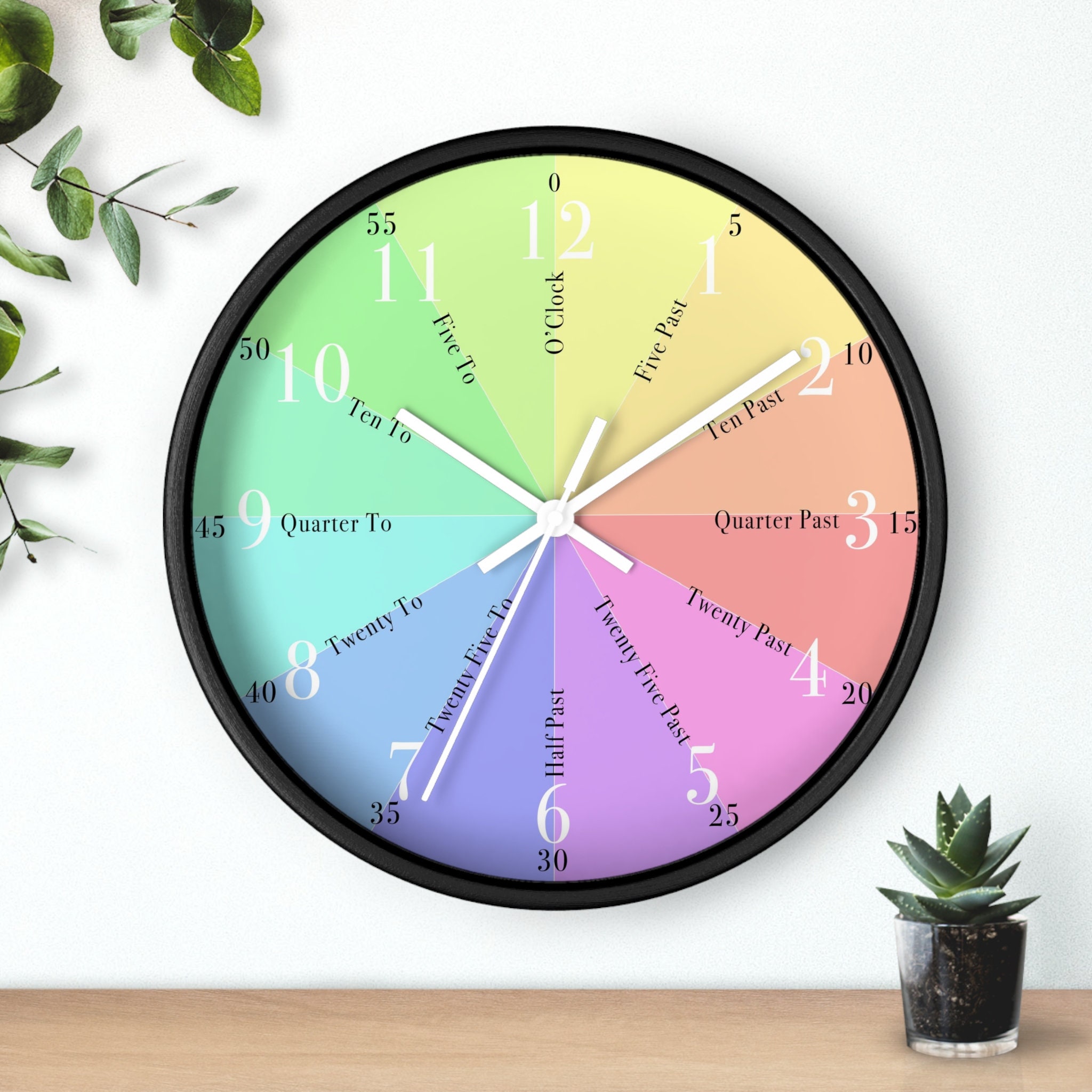 Simple Wall Clock - Telling Time Clock, Pastel Colors Clock, Color ...