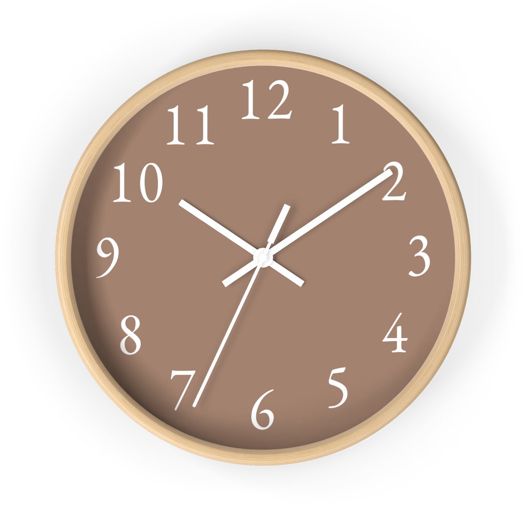 Simple Wall Clock - Redend Point Color, Earth Tone Brown, Earth Tone ...
