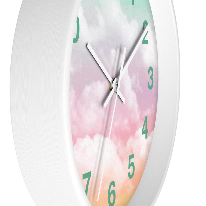 Pink Clouds Wall Clock, Pastel Wall Clock, Minimalist Wall Clock ...